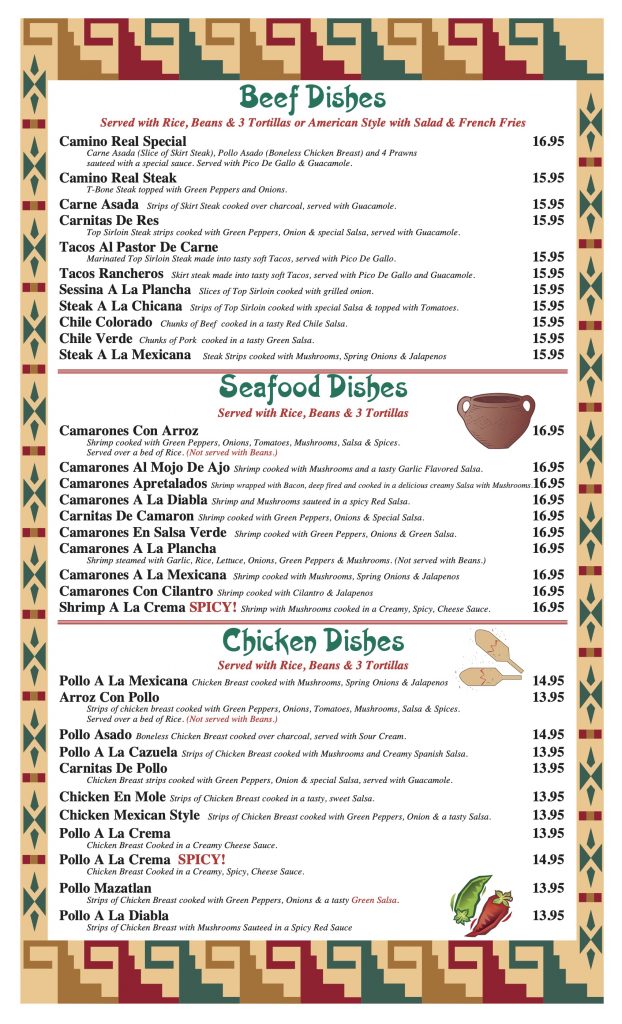 Menu – Mi Ranchito Restaurant