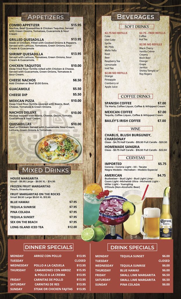 Menu – Mi Ranchito Restaurant